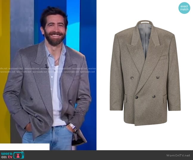 WornOnTV: Jake Gyllenhaal’s grey striped blazer on Good Morning America ...