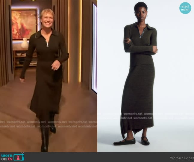 WornOnTV: Robin Wright’s knit sweater and skirt on The Drew Barrymore ...