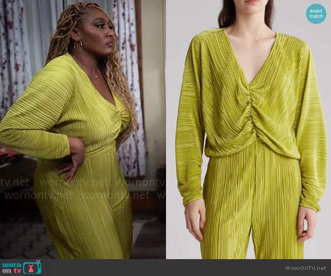 WornOnTV: Danni’s lime green textured top and pants set on Tyler Perrys ...
