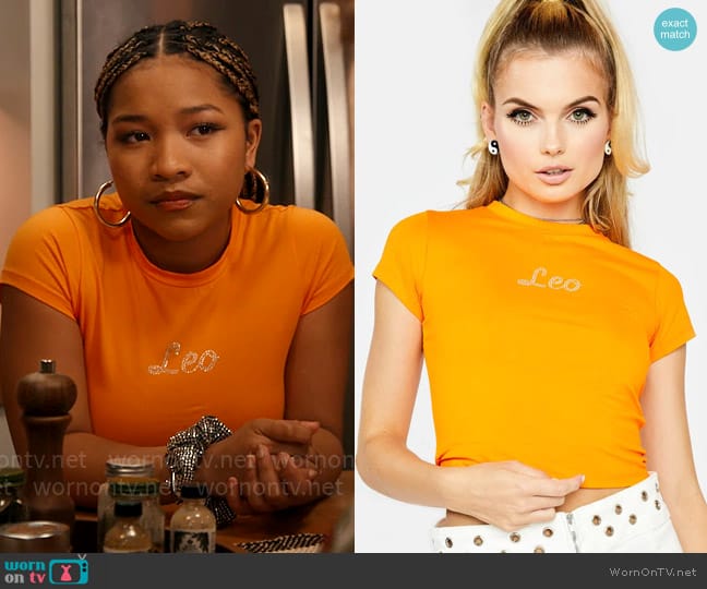 WornOnTV: Delilah’s orange Leo tee on The Equalizer | Laya DeLeon Hayes | Clothes and Wardrobe ...
