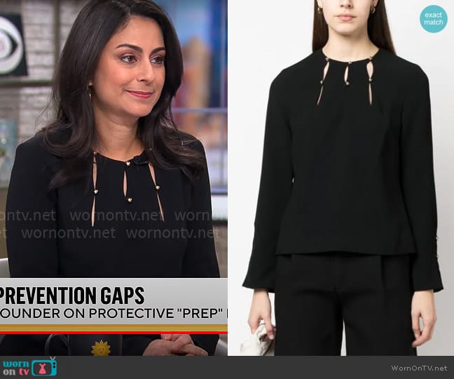 WornOnTV: Dr Celine Gounder’s black top with slits on CBS Mornings | Dr ...