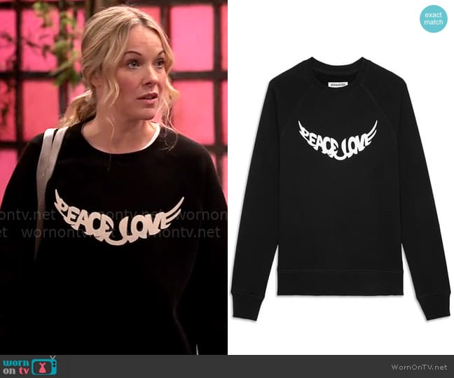WornOnTV: Kristen’s Peace Love sweatshirt on Extended Family | Clothes ...