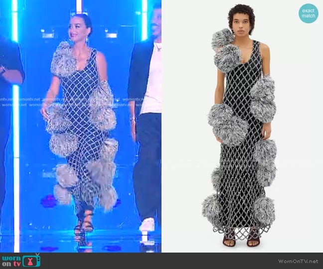 WornOnTV: Katy Perry’s crochet pom pom dress on American Idol | Katy ...
