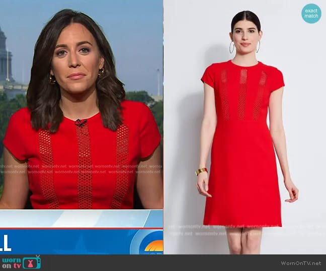 WornOnTV: Hallie Jackson’s red lace inset dress on Today | Hallie ...