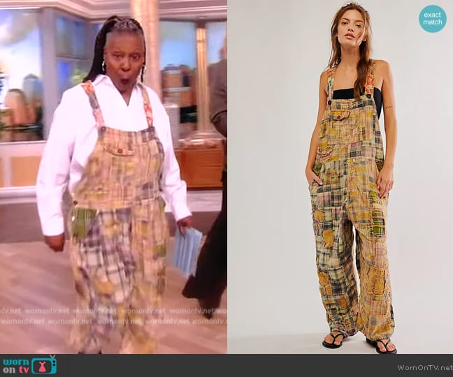 WornOnTV: Whoopi’s patchwork overalls on The View | Whoopi Goldberg ...