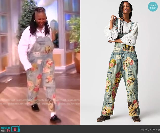 WornOnTV: Whoopi’s floral print denim overalls on The View | Whoopi ...
