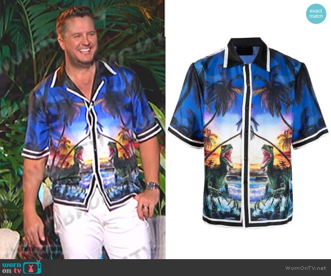 WornOnTV: Luke Bryan’s dinosaur print hawaiian shirt on American Idol ...