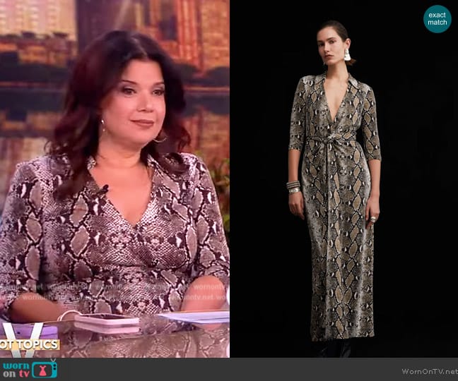 WornOnTV: Ana’s snake skin print wrap dress on The View | Ana Navarro ...