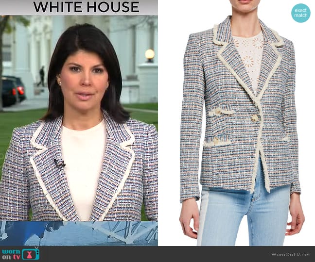 WornOnTV: Natalie Brand’s tweed blazer with white trim on CBS Mornings ...