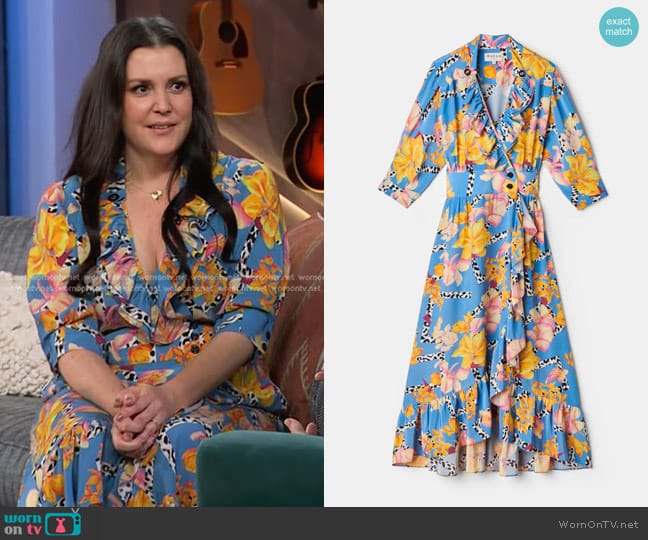 WornOnTV: Melanie Lynskey’s blue floral ruffle dress on The Kelly ...