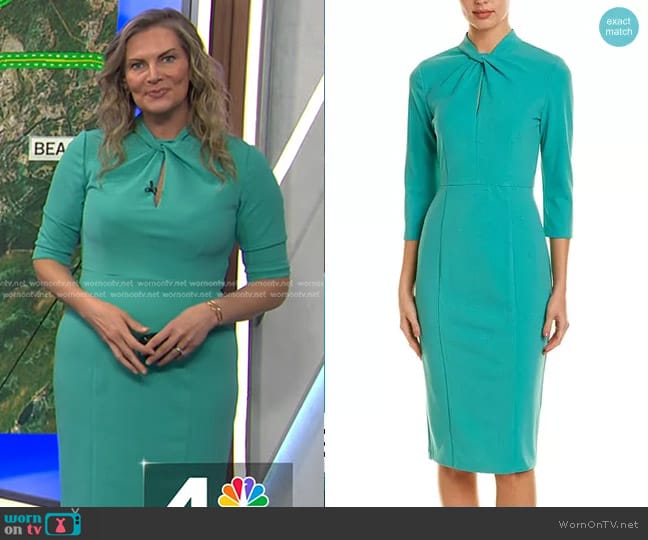 WornOnTV: Emily West’s turquoise green twisted neck dress on Today ...
