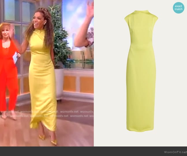 WornOnTV: Sunny’s yellow satin mock neck dress on The View | Sunny Hostin | Clothes and Wardrobe ...