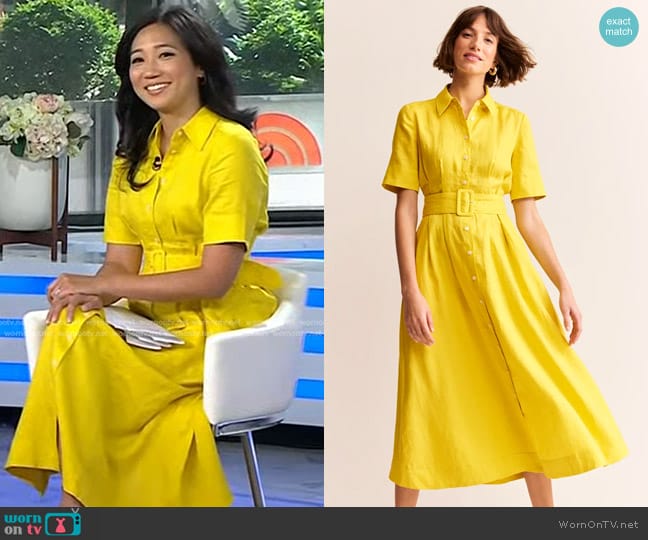 WornOnTV: Kathy Park’s yellow short sleeve shirtdress on Today ...