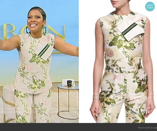 WornOnTV: Tamron’s floral jacquard top and pants on Tamron Hall Show ...