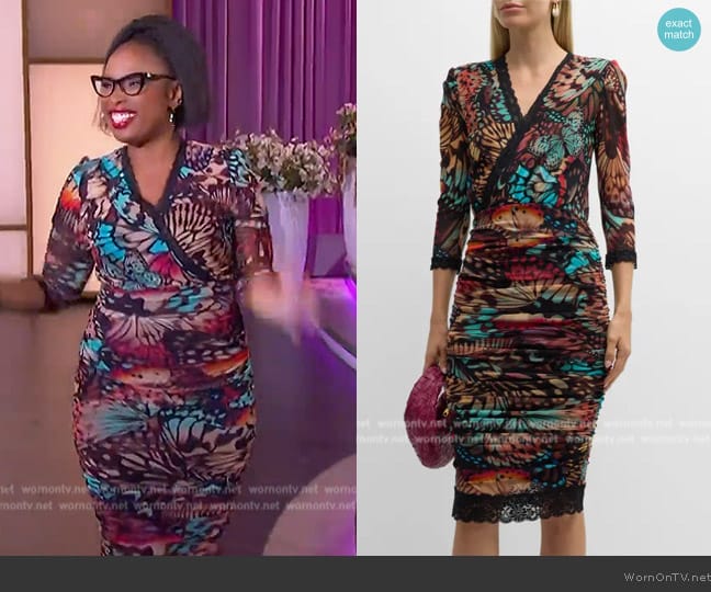 WornOnTV: Jennifer’s butterfly print wrap dress on The Jennifer Hudson ...