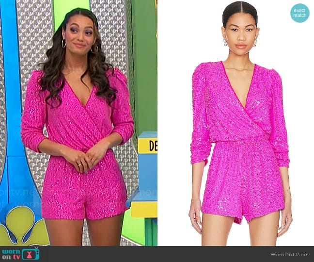 WornOnTV: Alexis’ pink sequin romper on The Price is Right | Alexis ...
