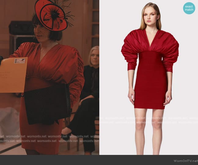 WornOnTV: Red ruched mini dress on Elsbeth | Clothes and Wardrobe from TV