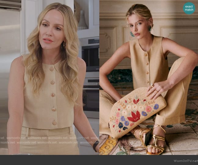 WornOnTV: Laura’s beige linen vest and pants on All American | Monet ...