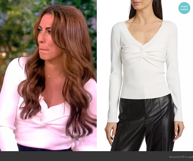 WornOnTV: Alyssa’s white twist front top and lace skirt on The View | Alyssa Farah Griffin ...
