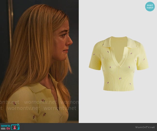 WornOnTV: Kelly’s yellow floral embroidered top on Pretty Little Liars ...