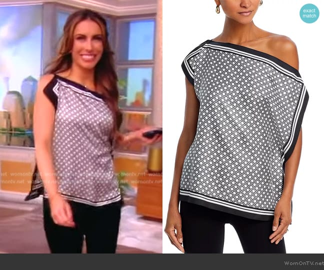 WornOnTV: Alyssa’s printed one shoulder scarf top on The View | Alyssa Farah Griffin | Clothes ...