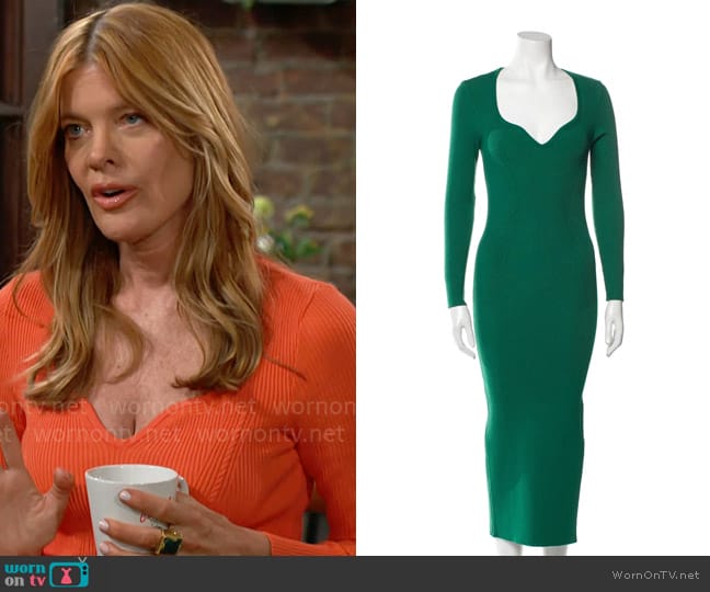 WornOnTV: Phyllis’s orange rib knit dress on The Young and the Restless ...