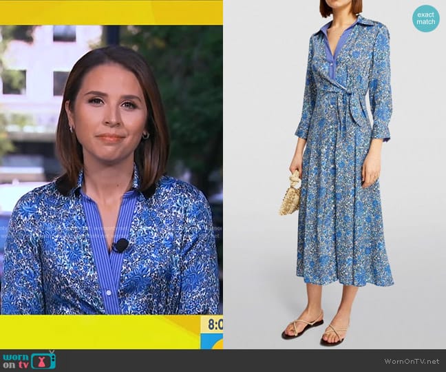 WornOnTV: Elizabeth’s blue floral dress on Good Morning America ...