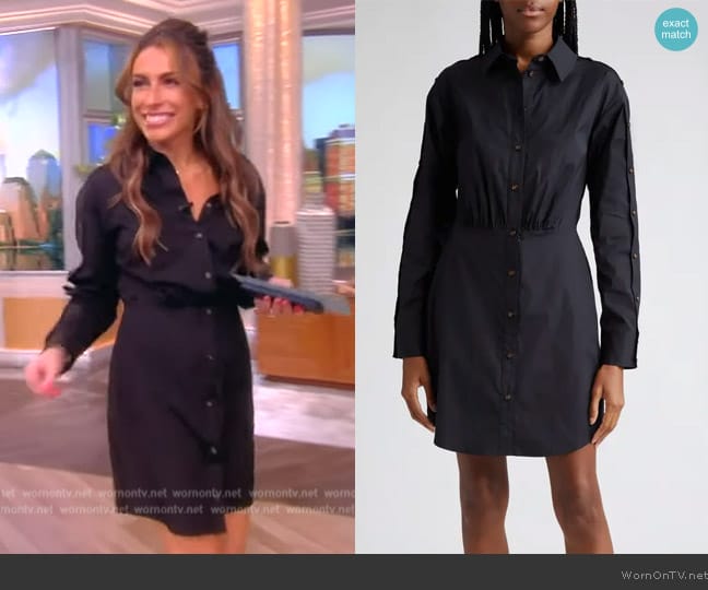 WornOnTV: Alyssa’s black button sleeve mini shirtdress on The View | Alyssa Farah Griffin ...