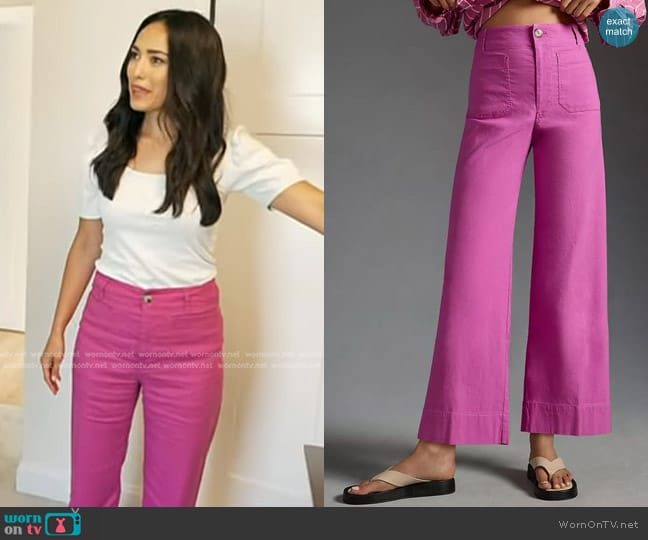 WornOnTV: Emilie’s pink cropped pants on Today | Emilie Ikeda | Clothes and Wardrobe from TV