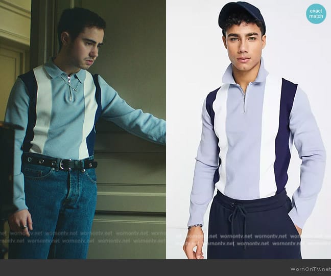 WornOnTV: Nico’s blue stripe zip polo on Elite | Clothes and Wardrobe ...