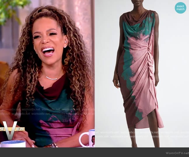 WornOnTV: Sunny’s tie dye ruched dress on The View | Sunny Hostin | Clothes and Wardrobe from TV
