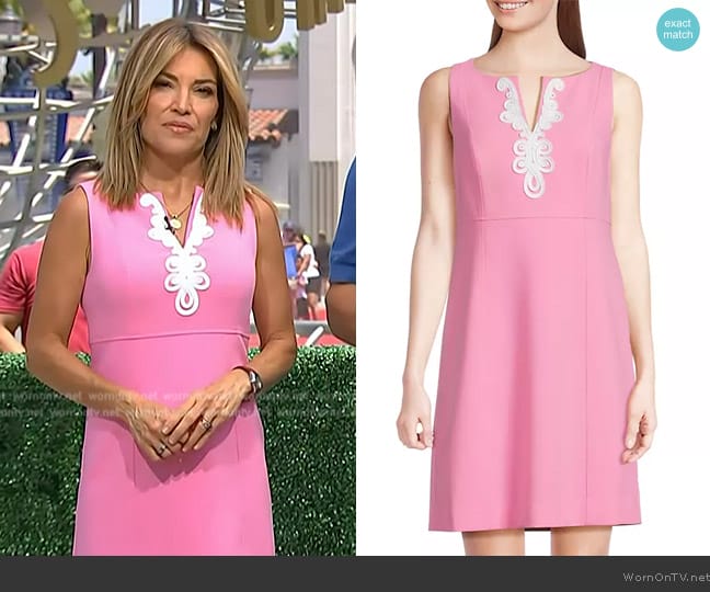 WornOnTV: Kit’s pink embroidered dress on Access Hollywood | Kit Hoover ...