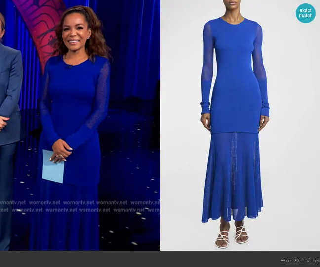 WornOnTV: Sunny’s blue mesh maxi dress on The View | Sunny Hostin | Clothes and Wardrobe from TV