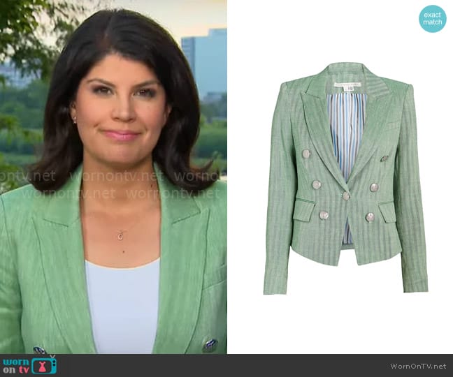WornOnTV: Natalie Brand’s green linen blazer on CBS Mornings | Natalie ...
