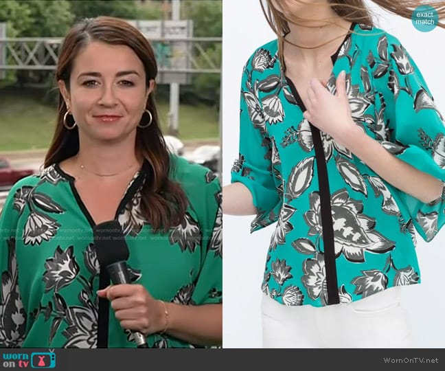 WornOnTV: Maura Barrett’s green floral blouse on NBC News Daily ...