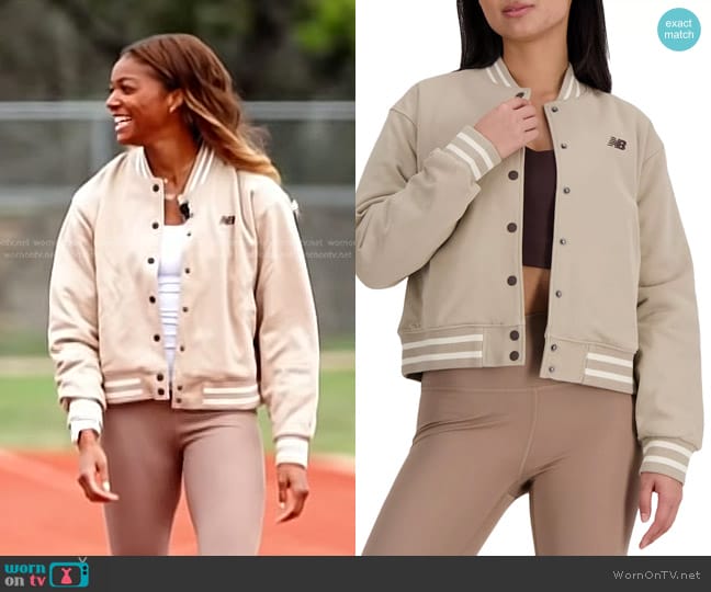WornOnTV: Gabby Thomas’s beige varsity jacket on NBC News Daily ...