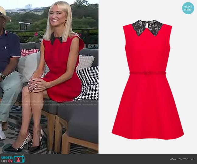 WornOnTV: Zanna Roberts Rassi’s red lace collar dress on Today ...