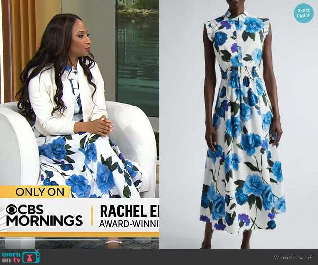 WornOnTV: Rachel Eliza Griffiths’ blue floral dress on CBS Mornings ...