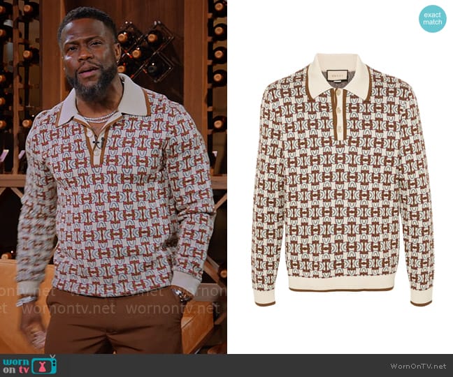 WornOnTV: Kevin Hart’s printed polo sweater on Hart to Heart | Kevin ...