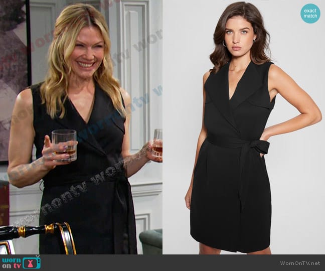 WornOnTV: Kristen’s black sleeveless trench dress on Days of our Lives ...