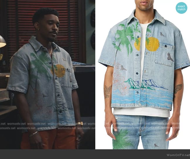 WornOnTV: Jazz’s palm print denim shirt on Bel-Air | Jordan L. Jones ...