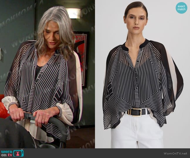 WornOnTV: Fiona’s black striped blouse on Days of our Lives | Serena ...