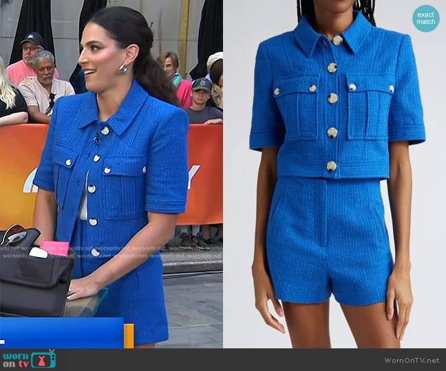 WornOnTV: Janelle Cohen’s blue short sleeve tweed jacket and shorts on ...