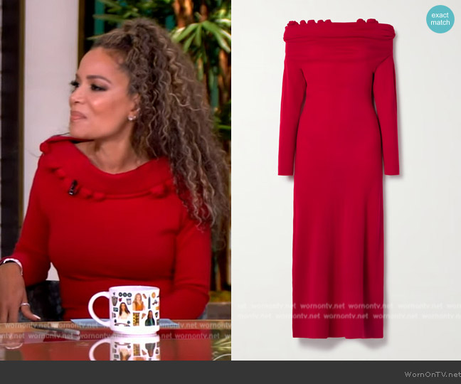 WornOnTV: Sunny’s red ruffle neck dress on The View | Sunny Hostin | Clothes and Wardrobe from TV