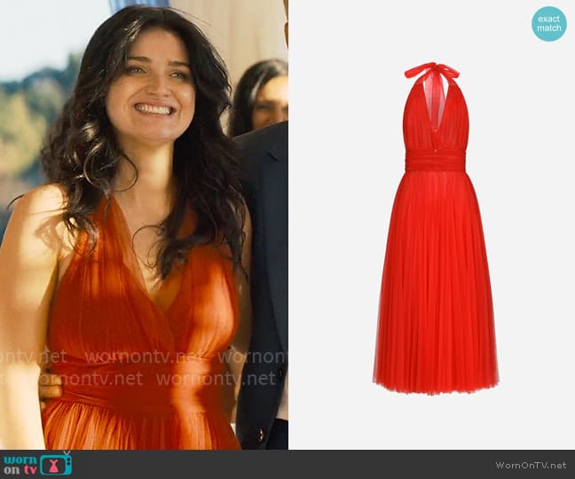 WornOnTV: Amelia’s red rehearsal dinner dress on The Perfect Couple ...