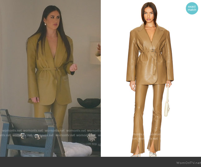 WornOnTV: Michelle’s mustard leather blazer and pants on Selling Sunset ...