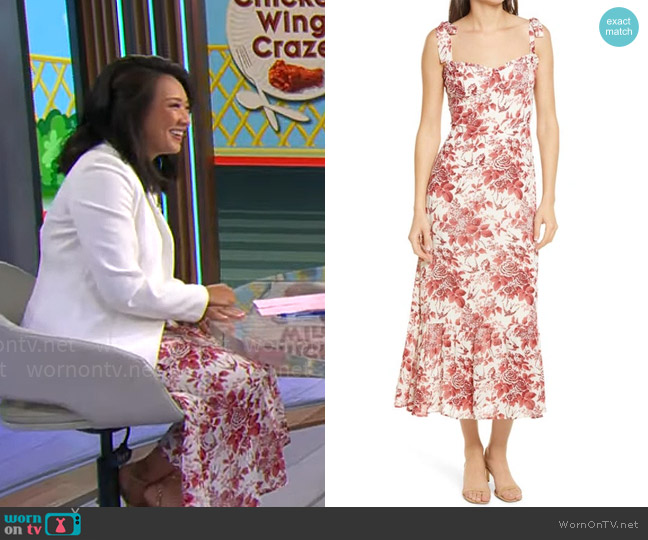 WornOnTV: Nancy Chen’s red floral dress on CBS Mornings | Nancy Chen ...
