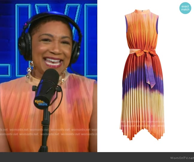 WornOnTV: Deja Vu’s ombre pleated dress on Live with Kelly and Mark ...