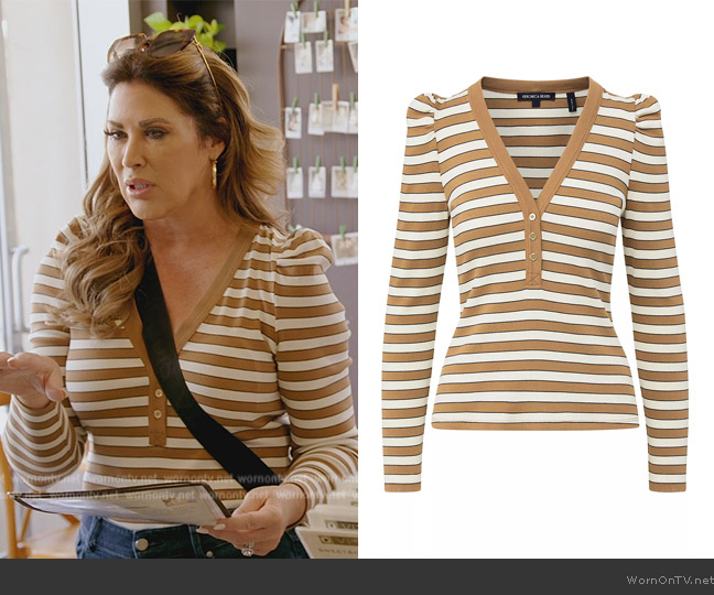 WornOnTV: Emily’s striped puff sleeve henley top on The Real Housewives ...