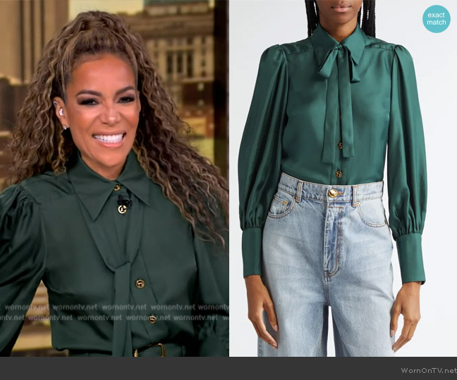 WornOnTV: Sunny’s green tie neck satin blouse and pants on The View | Sunny Hostin | Clothes and ...